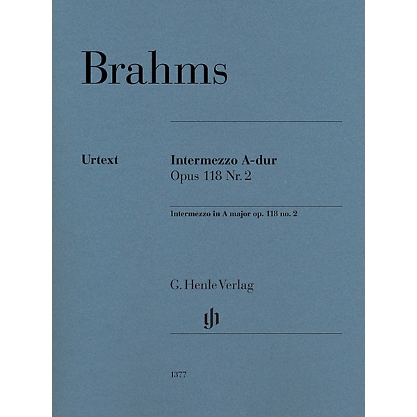 G. Henle Verlag Intermezzo in A Major, Op. 118, No. 2 Piano by Brahms ...