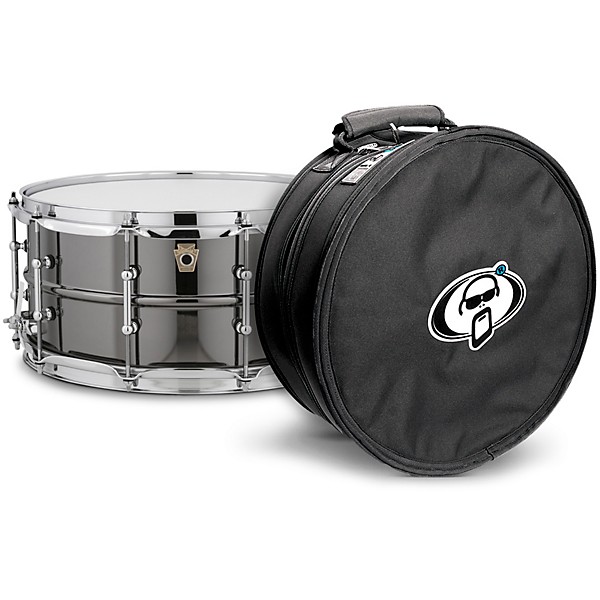 Ludwig Black Beauty Snare Drum with Tube Lugs and Protection Racket ...